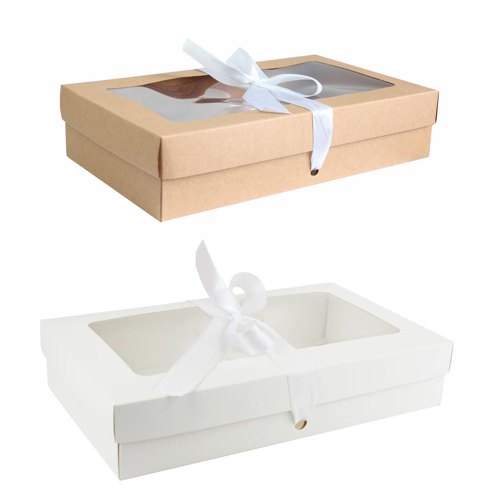 Pack of 12 Rectangle Shaped Presentation Gift Box, Easy Assembly, White ...