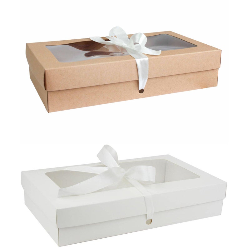 Pack of 12 Rectangle Shaped Presentation Gift Box, Easy Assembly, White ...