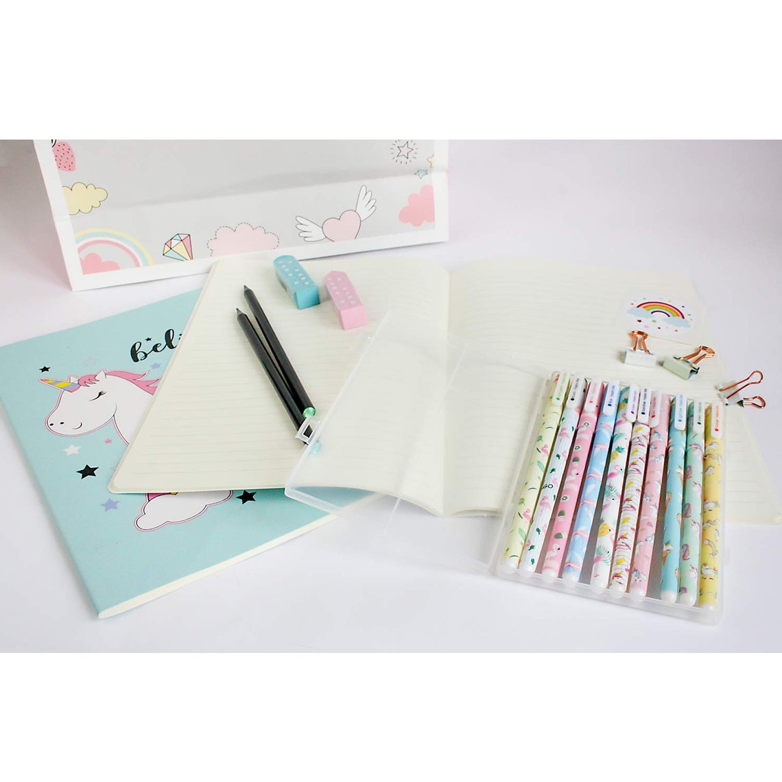 Cool Stationery Unique Gift Set With Unicorn A5 Soft Notebooks - Etsy