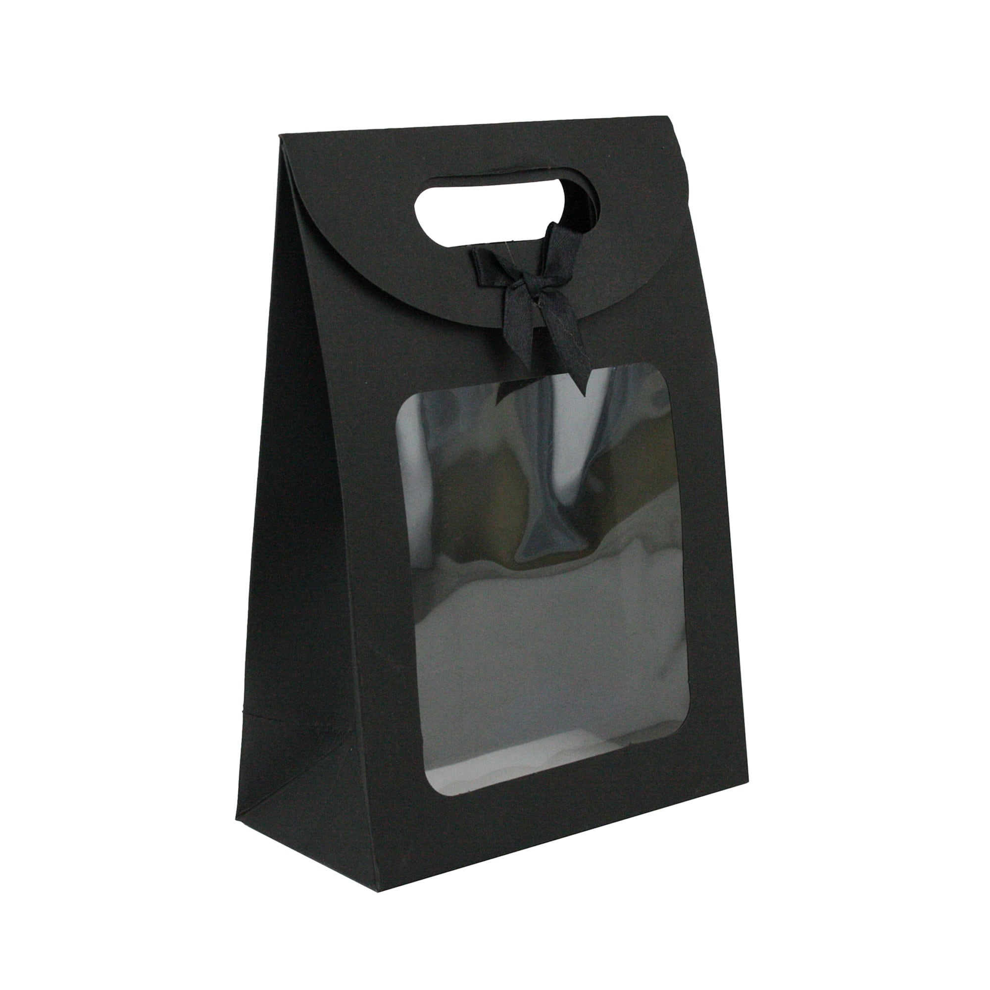 Strong Paper Stand up Gift Bag, Brown, White and Black Kraft Bag With ...