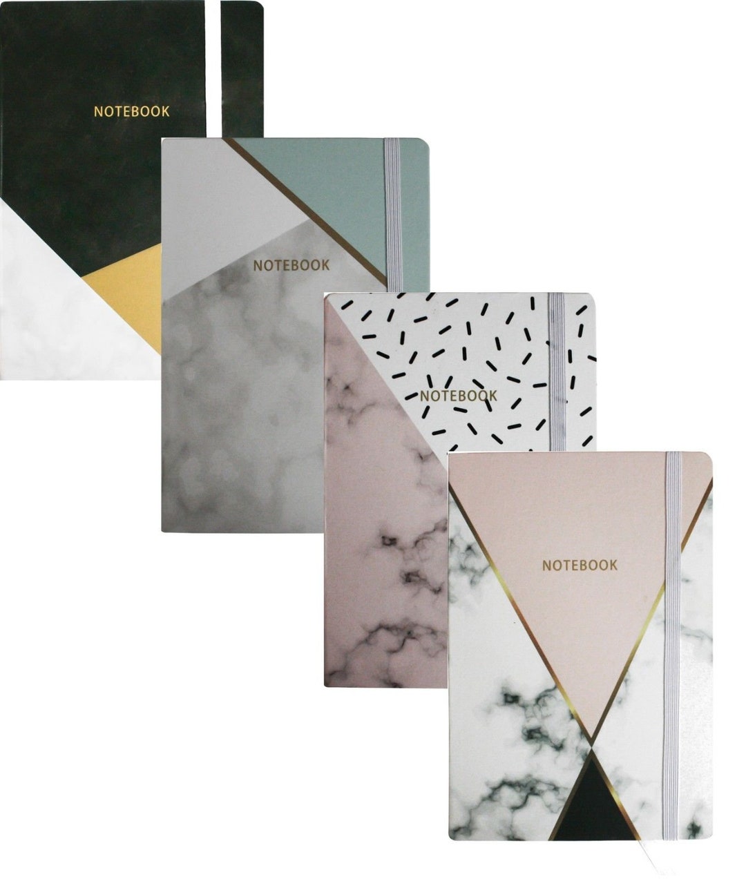 A5 Marble Effect Hardback Notebook Lined Ruled Journal Office School ...