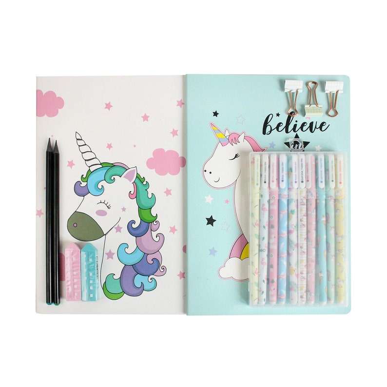 Cool Stationery Unique Gift Set With Unicorn A5 Soft Notebooks - Etsy
