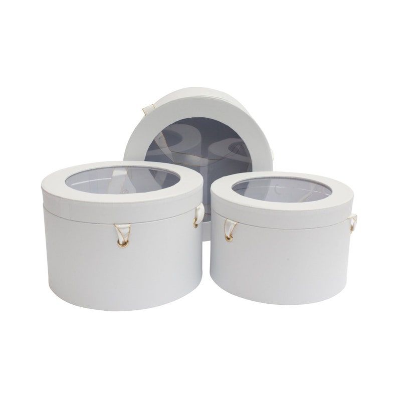 Set of 3 Rigid Luxury Round Presentation Flower Gift Box | Etsy