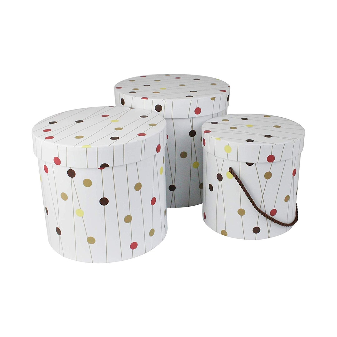 3 Rigid Luxury Cylinder Presentation Gift Box, White Box With Multi ...