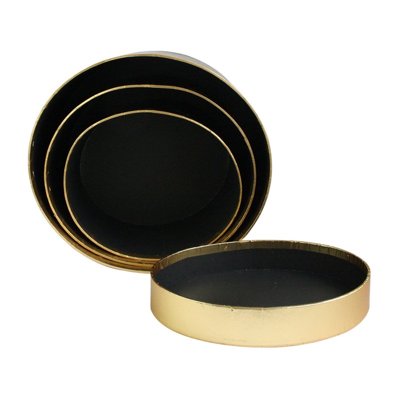 Set of 3 Rigid Luxury Oval Presentation Gift Box Black/white - Etsy UK