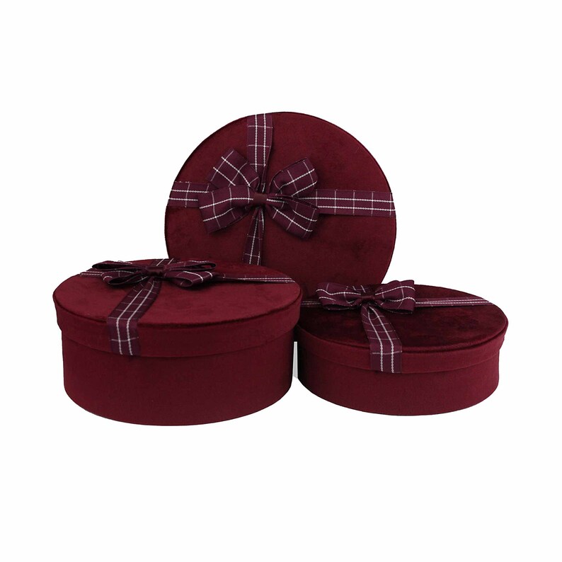 Set of 3 Rigid Luxury Presentation Velvet Gift Box, Gift Box With Black ...
