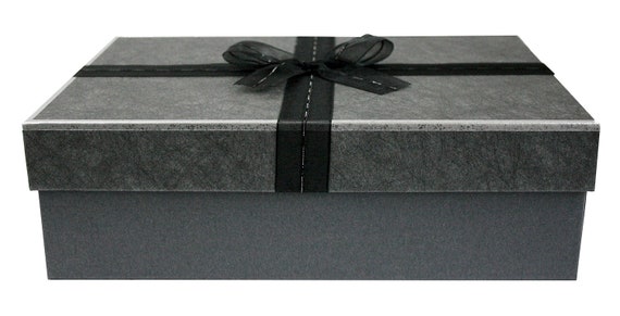 Dark Grey Box With Dark Grey Lid Black Fabric Decorative - Etsy