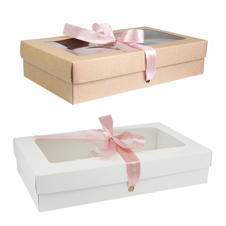 Pack of 12 Rectangle Shaped Presentation Gift Box, Easy Assembly, White ...