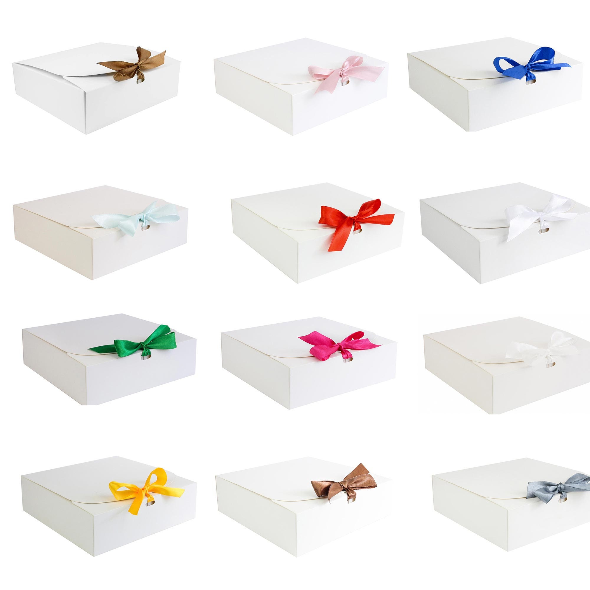 Pack of 12/36/96 Square Gift Box Easy Assembly White Kraft - Etsy UK