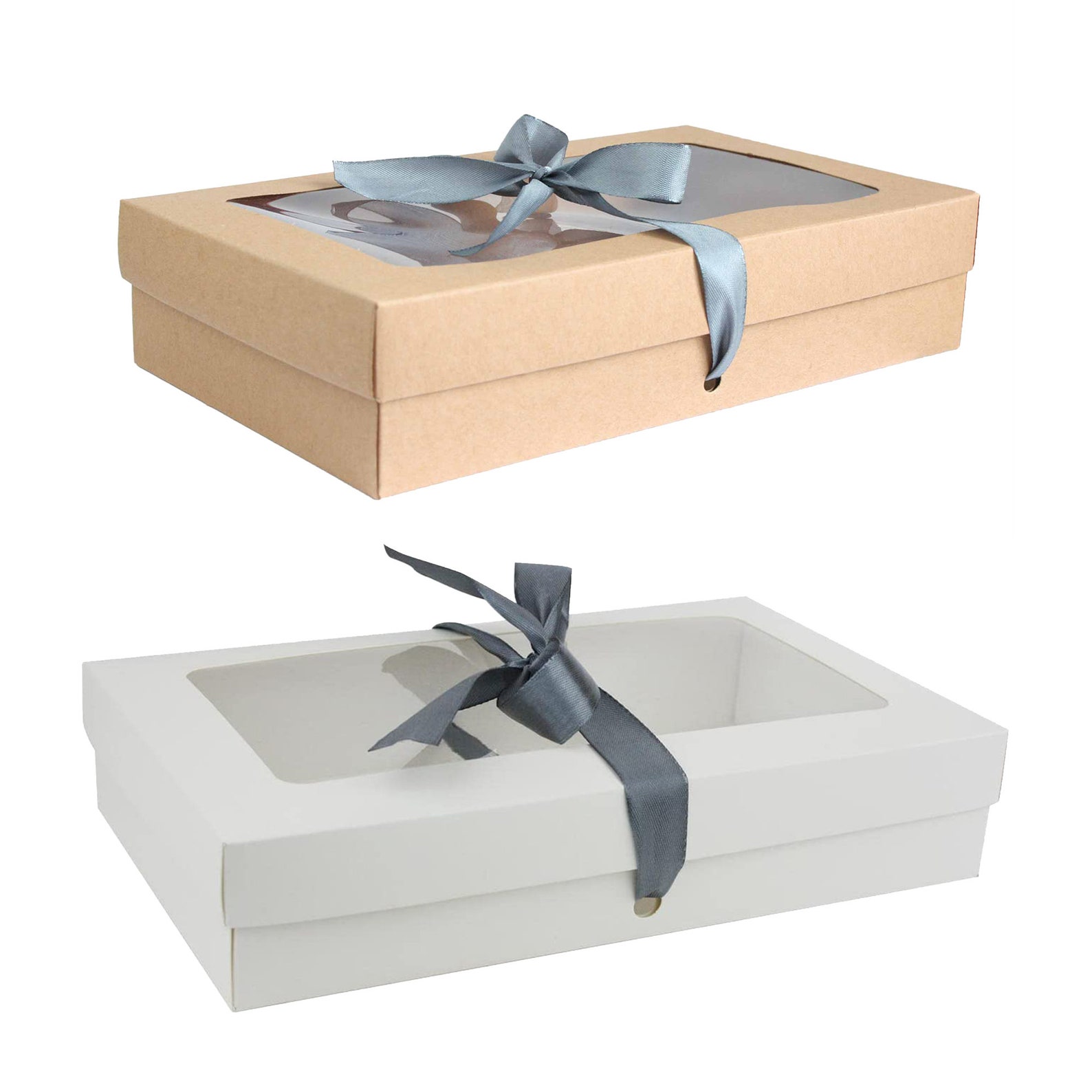 Pack of 12 Rectangle Shaped Presentation Gift Box, Easy Assembly, White ...