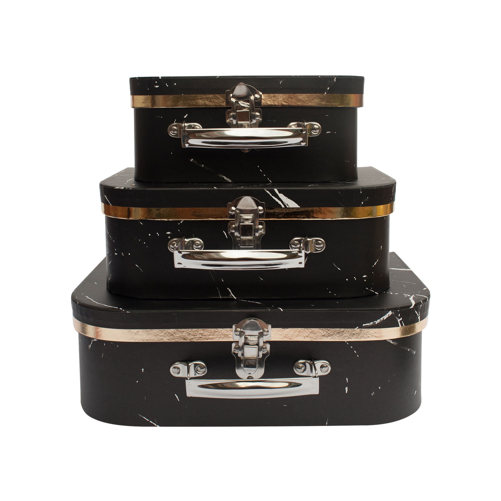 Set of 3 Rigid Luxury Presentation, Suitcase Gift Storage Box, Printed ...