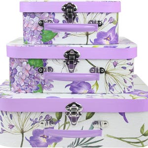 Set of 3 Rigid Luxury Presentation, Suitcase Gift Storage Box, Printed ...