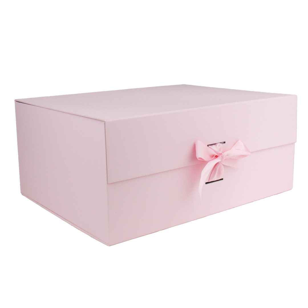 Single Box, Pack of 5 & Pack of 10 Pink Magnetic Gift Box With Ribbon ...