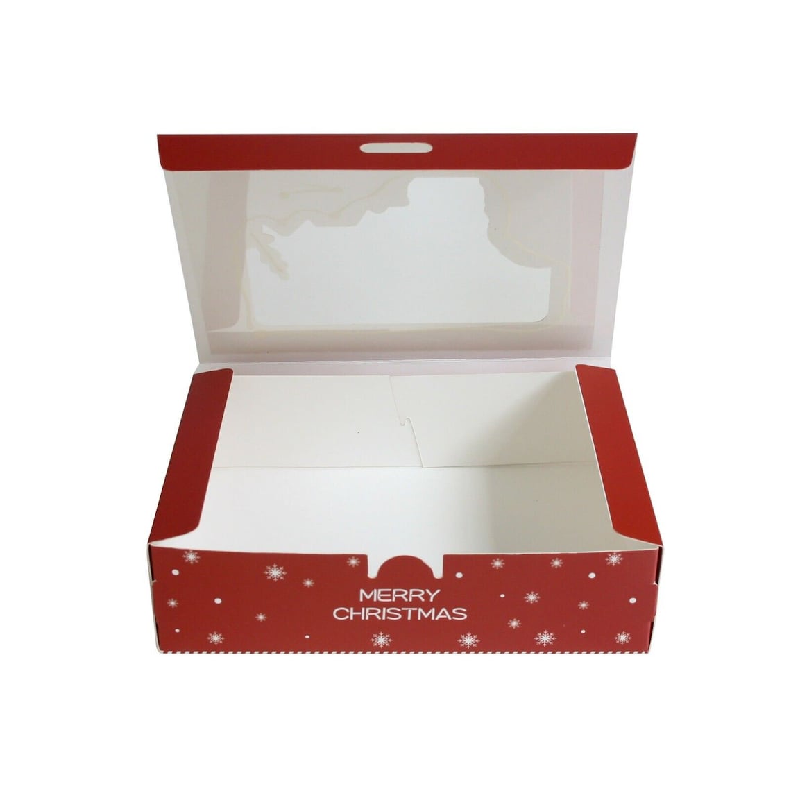 Pack of 12/36/96 White Red Santa Box With Clear Lid Gift Box for ...