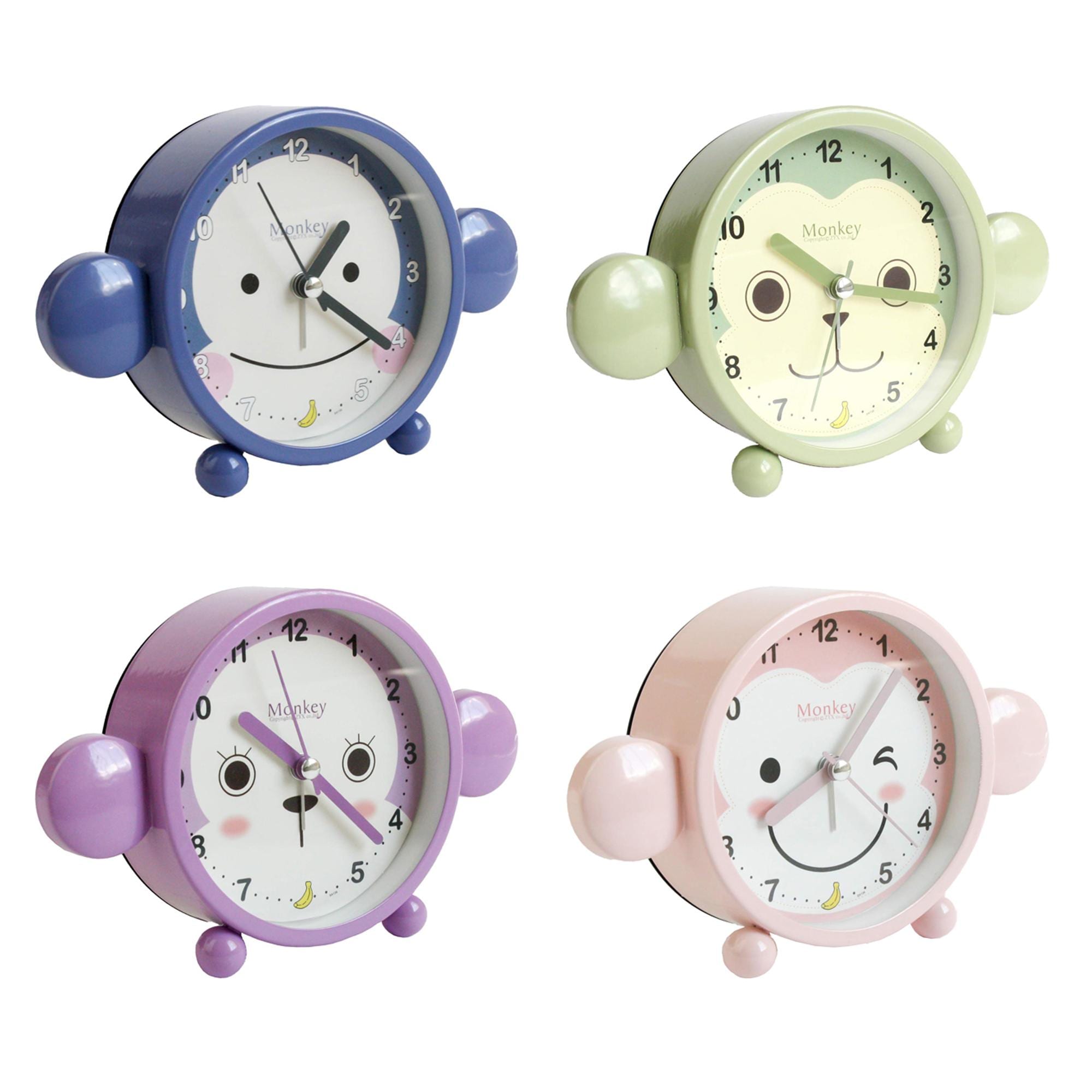 Kids Monkey Alarm Clock: Pink & Blue, Non-ticking, Battery Operated - Etsy