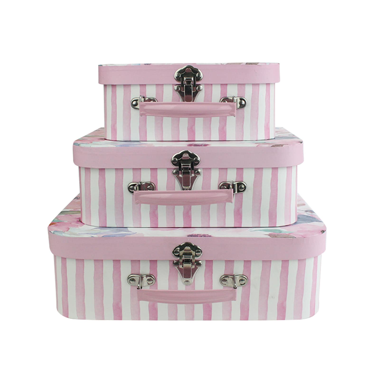 Set of 3 Rigid Luxury Presentation, Suitcase Gift Storage Box, Printed ...