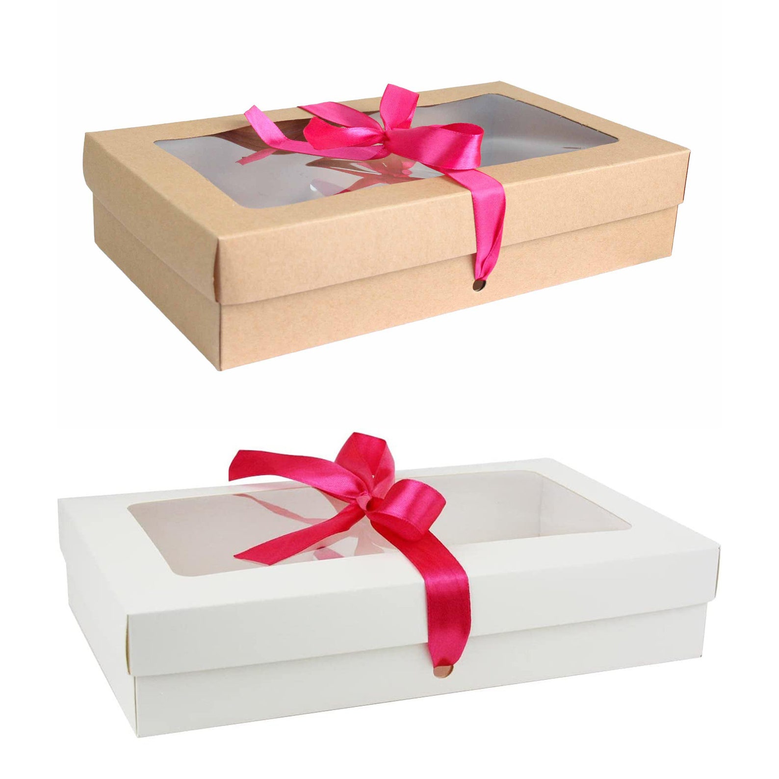 Pack of 12 Rectangle Shaped Presentation Gift Box, Easy Assembly, White ...