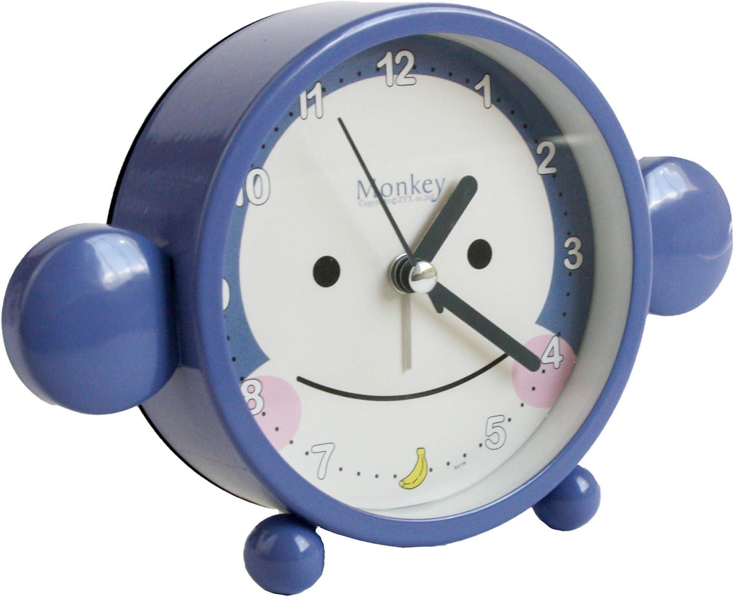 Kids Monkey Alarm Clock: Pink & Blue, Non-ticking, Battery Operated - Etsy