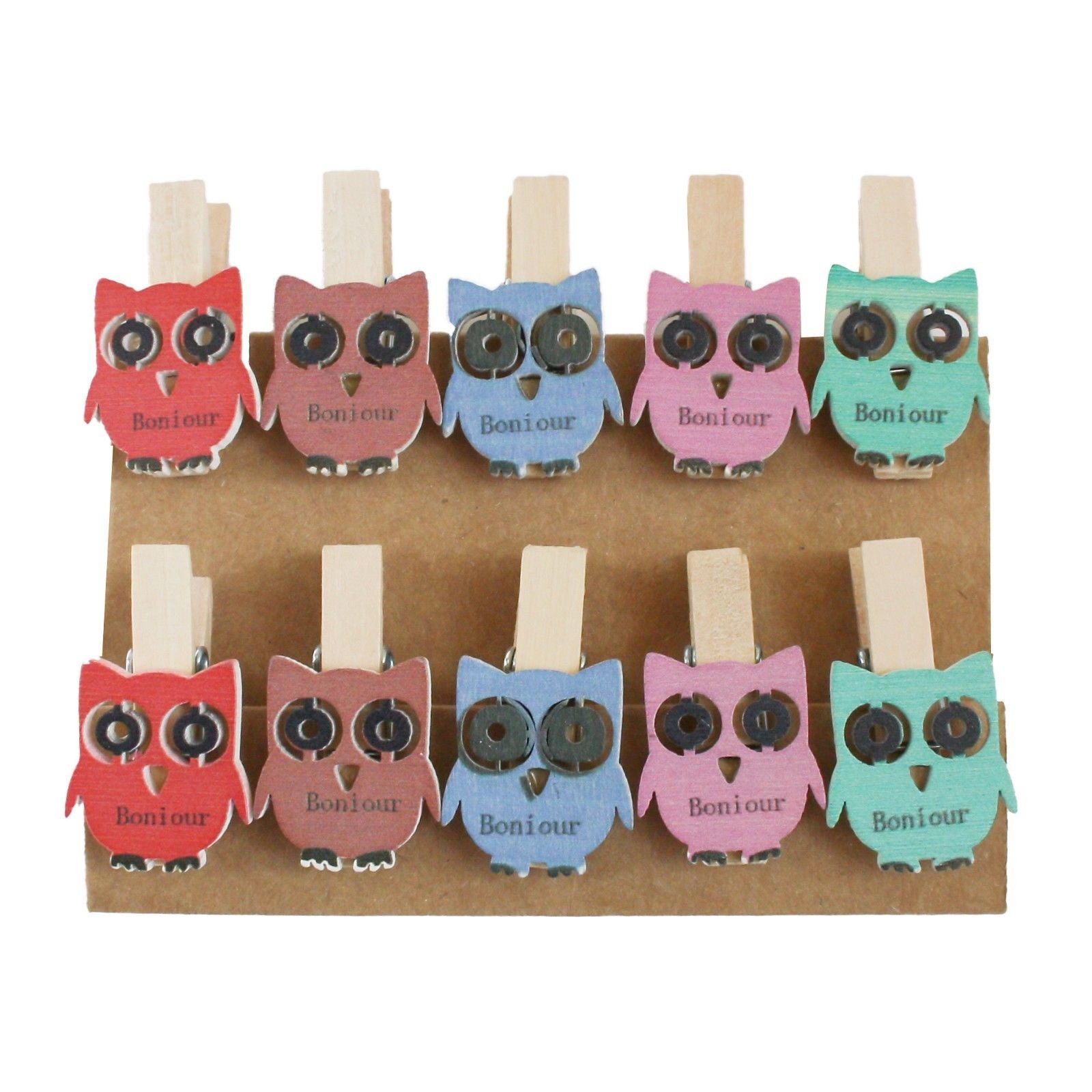 Colourful Mini Wood Clips Postcard Photo Paper Pegs Clothespin | Etsy UK