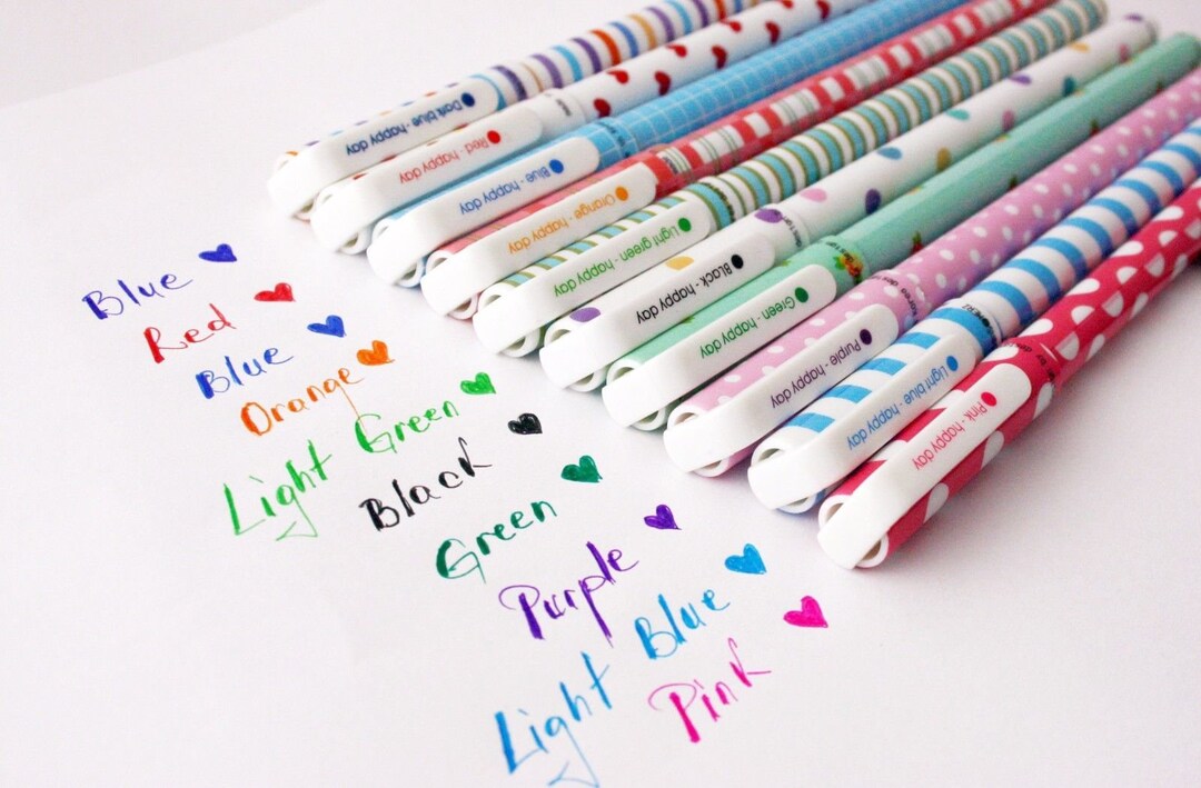 Back to School Pack of 10 Gel Pens Various Colours Stationery Home ...