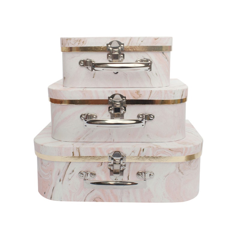 Set of 3 Rigid Luxury Presentation, Suitcase Gift Storage Box, Printed ...