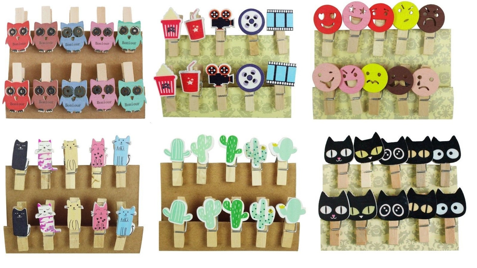 Colourful Mini Wood Clips Postcard Photo Paper Pegs Clothespin Craft ...