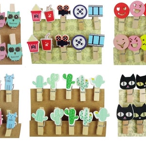 Colourful Mini Wood Clips Postcard Photo Paper Pegs Clothespin Craft ...