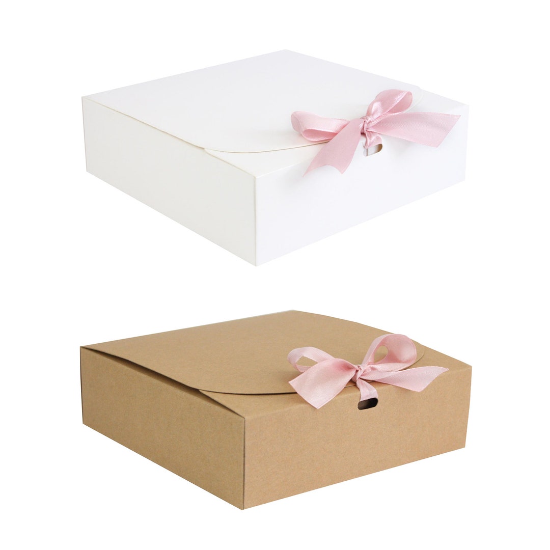 Pack of 12 Square Shaped Presentation Gift Box, Easy Assembly, White ...