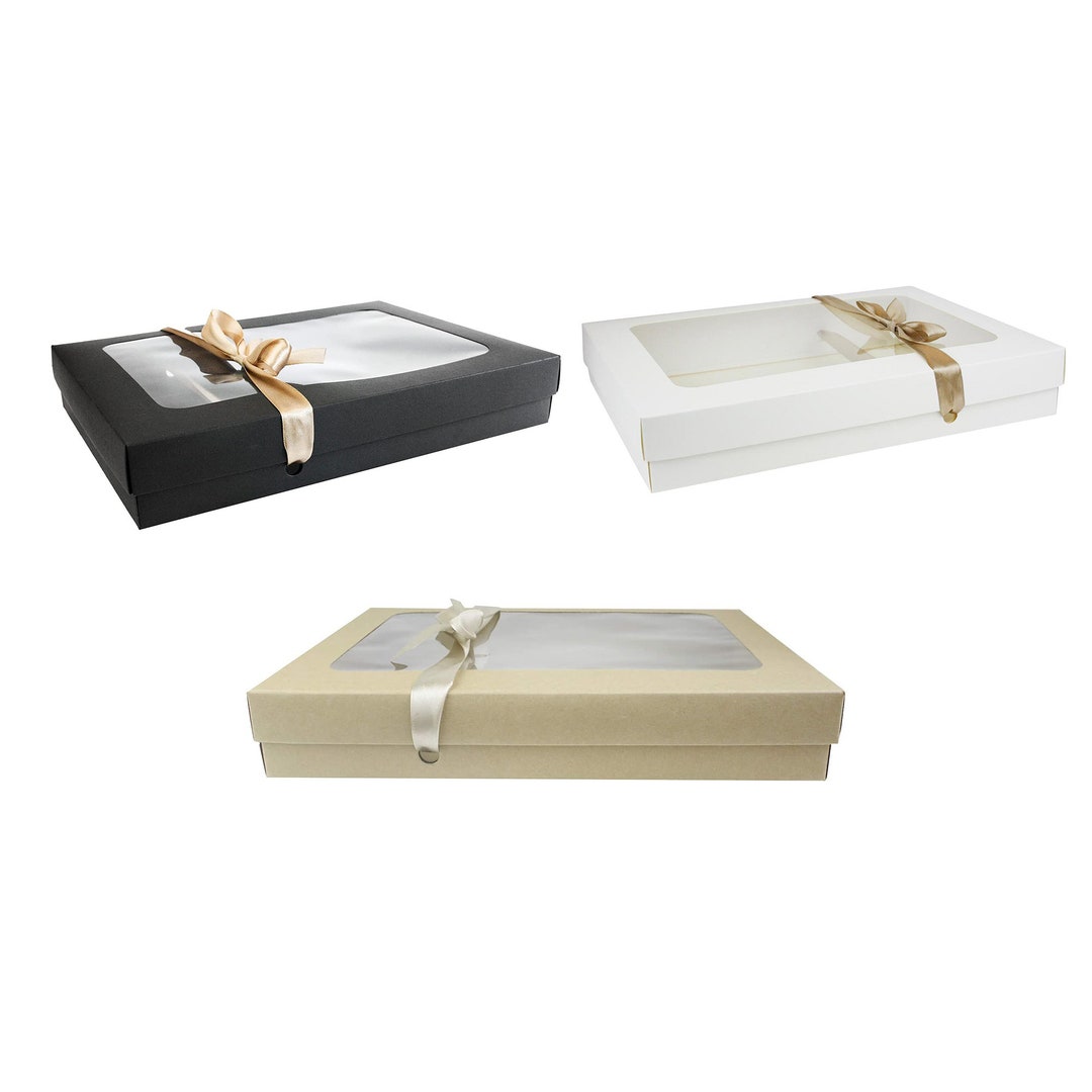 Pack of 12 Rectangle Shaped Presentation Gift Box, Easy Assembly, Black ...