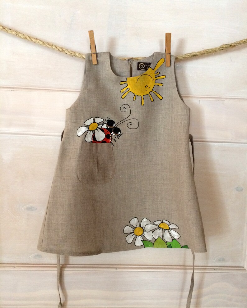 Baby Spring Dress. Floral Organic Linen Girls Clothes. Hand - Etsy