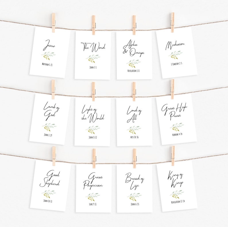 Names of Jesus, 25 Printable Advent Cards, Christmas Activities ...