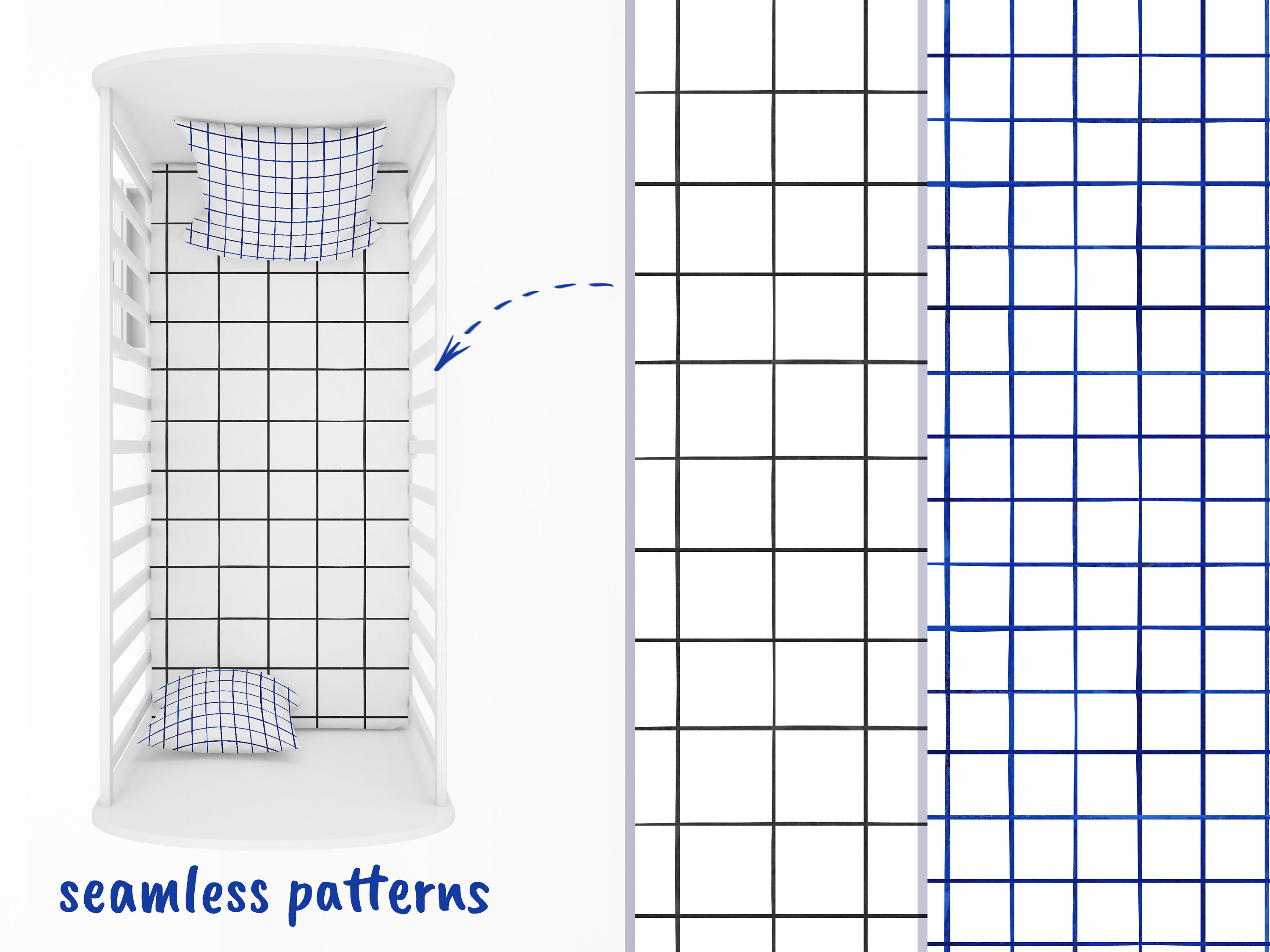 Grid Watercolor Geometric Seamless Patterns Clip Art Scrapbooking ...