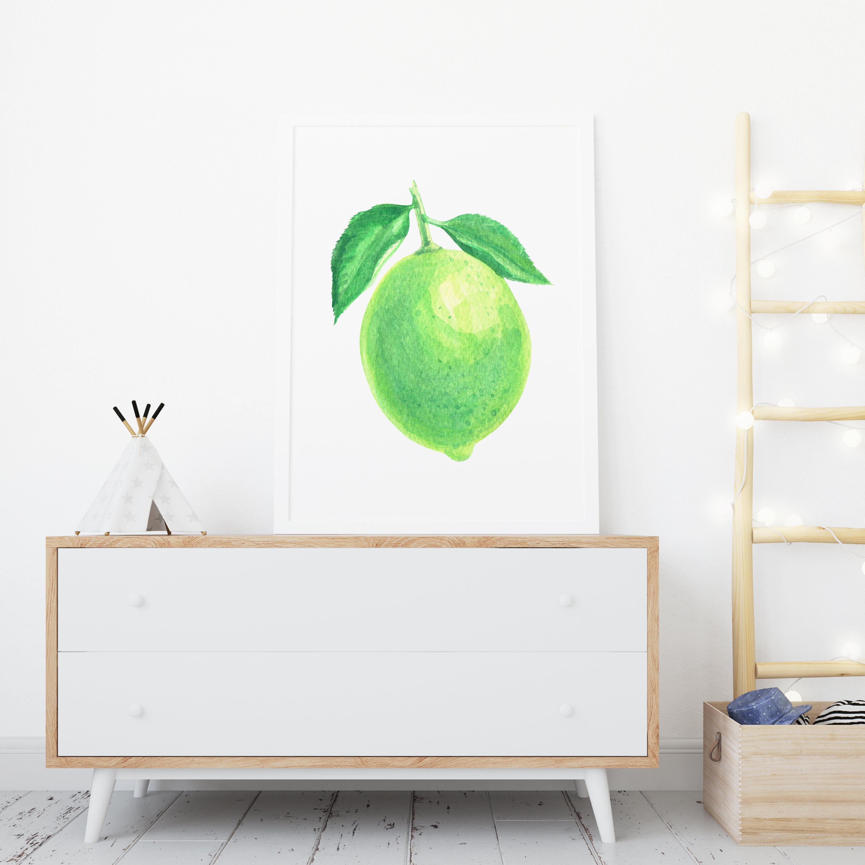 Lime Watercolor Fruit Slice Citrus Clipart Summer Illustration Green ...