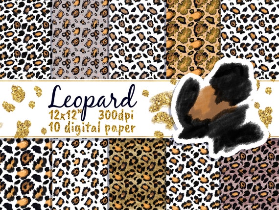 Leopard Rose Gold Digital Paper Pack Cheetah Pink Glitter - Etsy