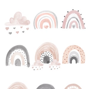 Boho Neutral Rainbow Blush Pink Modern Clip Art, Transparent Png Baby ...