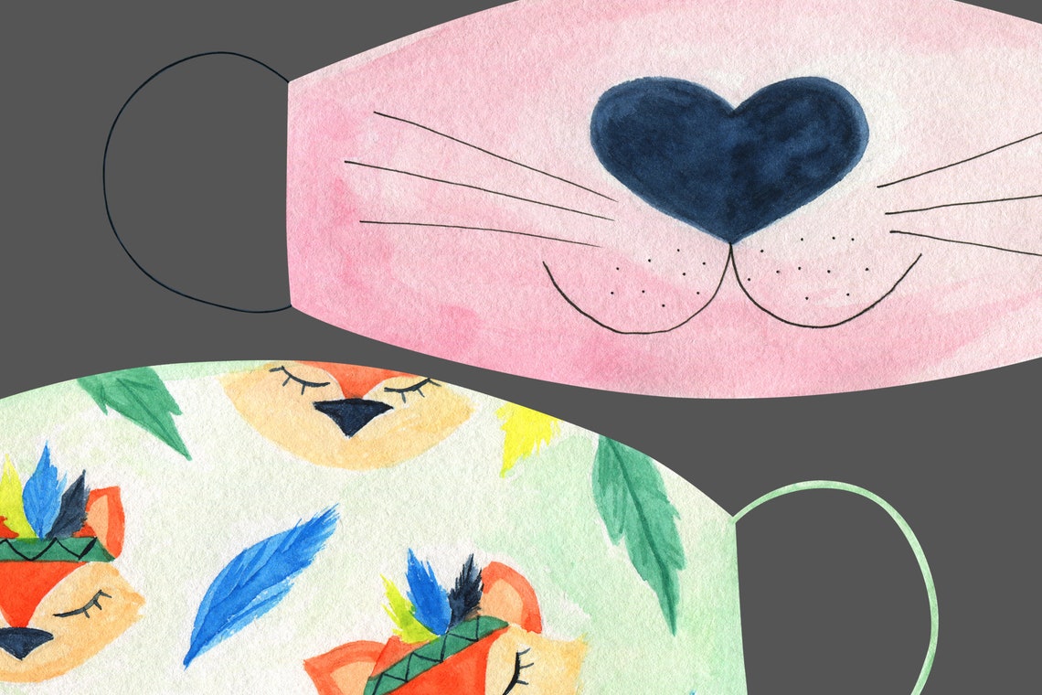 Handmade Medical Face Mask Fashion Art Transparent Png. | Etsy