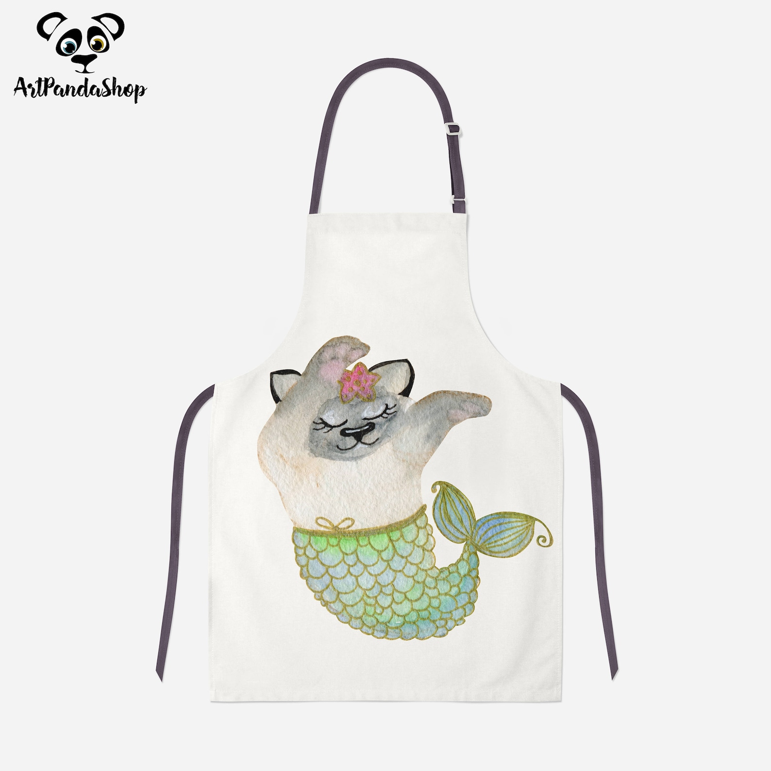 Cat Fish Cute Mermaid Cat Catfish Mercat Watercolor Cat Print | Etsy