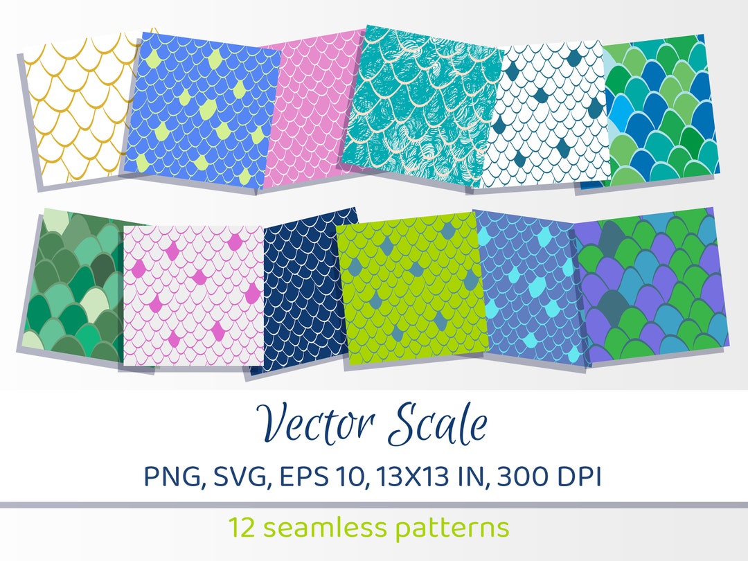 Mermaid Scales Fish Scales Digital Paper Mermaid Pattern Maritime ...