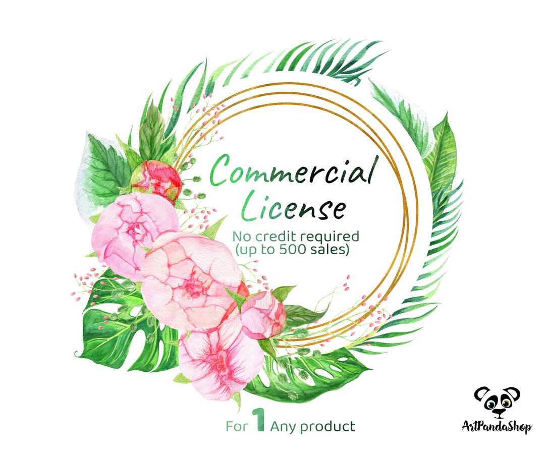 Commercial License - Digital Download Printable Clipart Watercolor ...