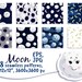 Moon Phase Seamless Digital Pattern Vector Moon Digital Paper Printable ...