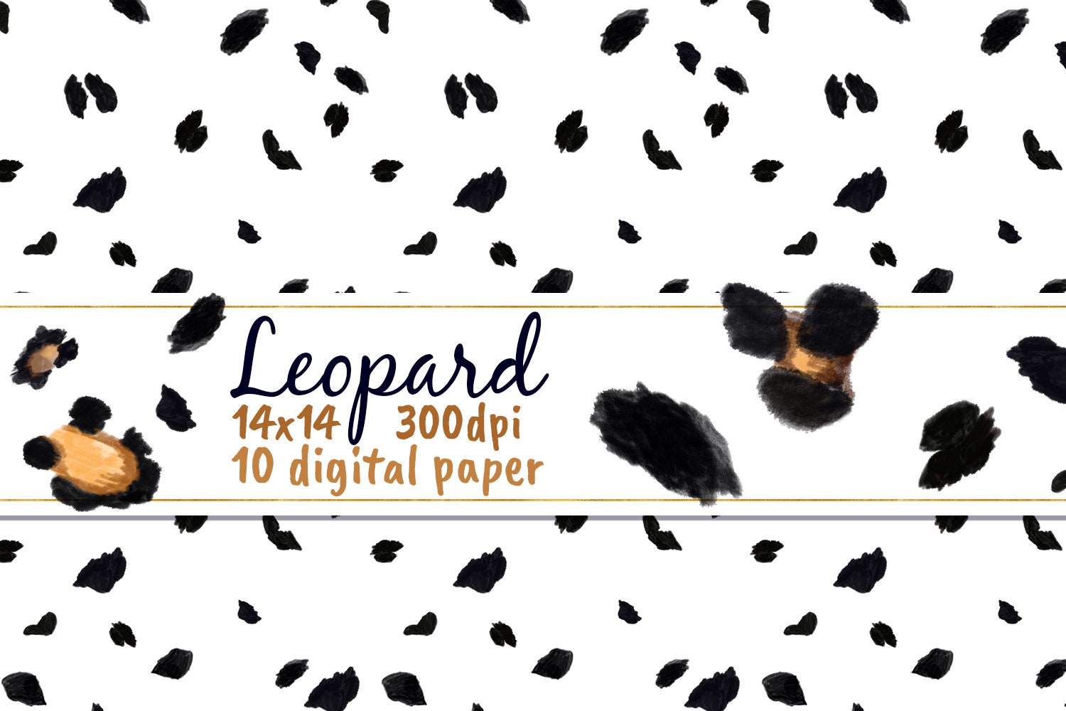 Leopard Spots Digital Paper Cheetah Watercolor Clipart Skin Seamless ...