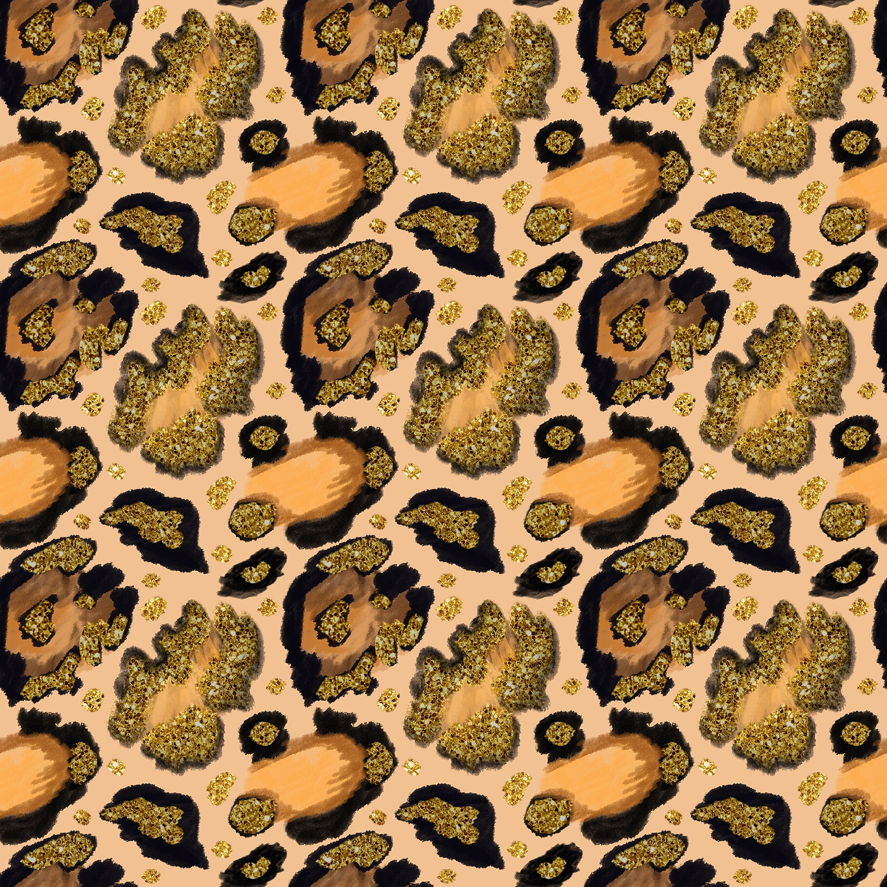 Leopard Rose Gold Digital Paper Pack, Cheetah Pink Glitter Seamless ...