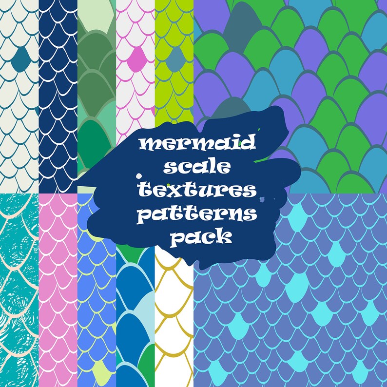 Mermaid Scales Fish Scales Digital Paper Mermaid Pattern Maritime ...