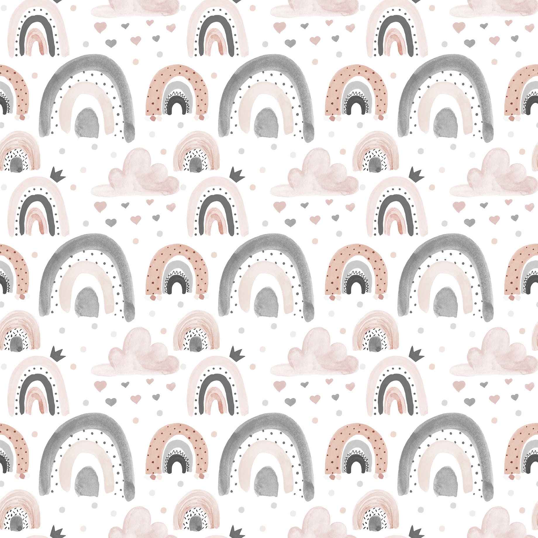 Modern Rainbow Watercolor Boho Digital Paper Set Clipart Jpg ...