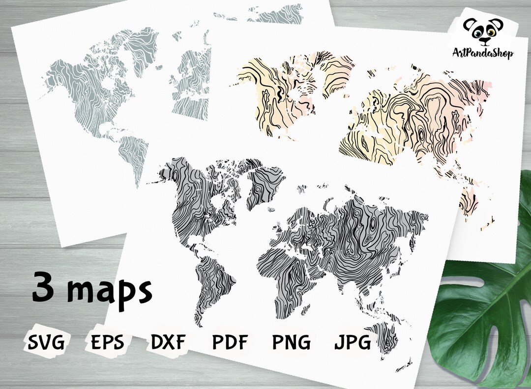 World Map Svg Cut File World Map Clip Art Vector Map Silhouette Dxf ...