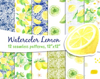 Lemon Watercolor Clipart | Etsy