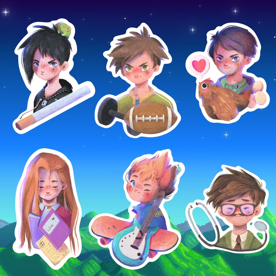 Pegatinas Stardew Valley stickers videojuego farm single | Etsy