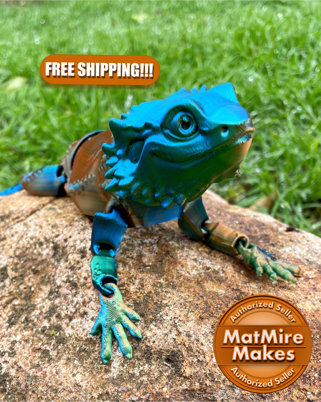 Bearded Dragon 3d Print 3d Printed Bearded Dragon Articulated 3d Print ...