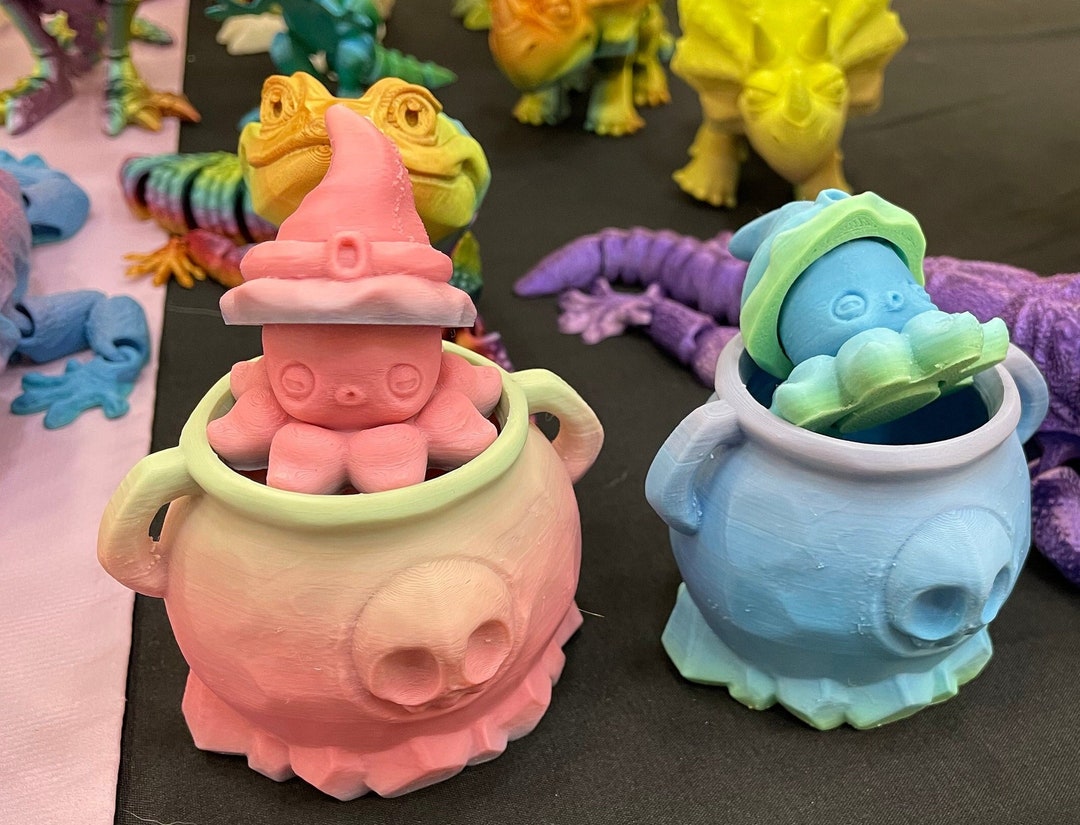 Octopus Spinner Toy With Hat and Cauldron Please Message Me - Etsy