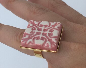 Ceramic Tile Rings - Etsy